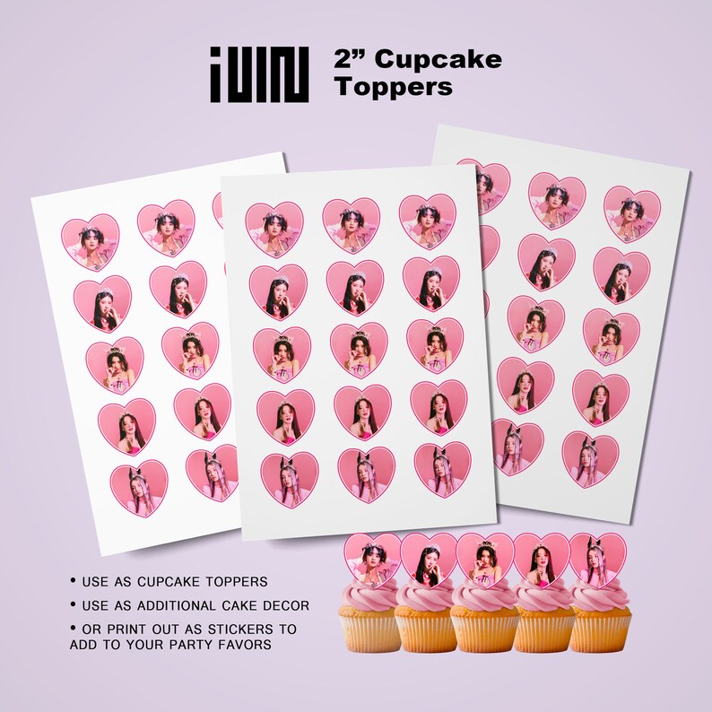 Printable gi-dle Birthday Cake Topper, Pink Kpop Decor for Neverland ...