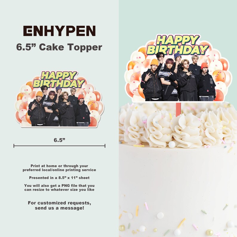 Printable Enhypen Birthday Cake Topper for Engene Kpop Birthday Party ...
