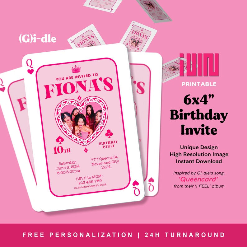 Printable Gi-dle Birthday Invitation, Digital Invite for Gidle Party ...