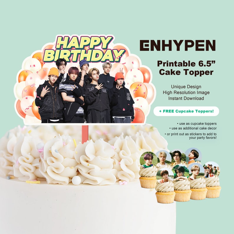 Printable Enhypen Birthday Cake Topper for Engene Kpop Birthday Party ...