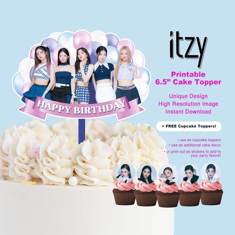 Printable Itzy Cake Topper for Kpop Birthday Decor, Instant Download ...