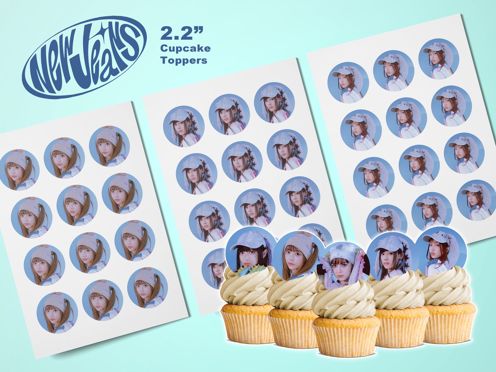 Printable New Jeans Birthday Cake Topper for New Jeans Kpop Birthday ...