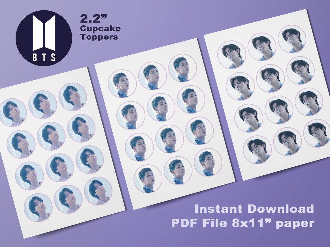 Printable BTS Birthday Cake Topper for BTS Kpop Birthday Party Decor ...