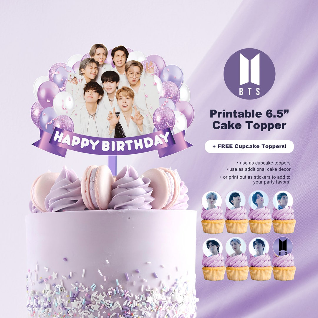 Printable BTS Birthday Cake Topper for BTS Kpop Birthday Party Decor ...