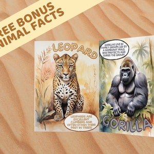 30 SAFARI ANIMAL Flashcards for Kids | Printable Flashcards, Montessori ...