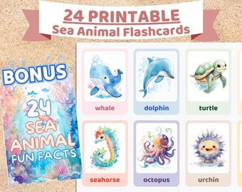 24 BABY ANIMAL Flashcards for Kids Printable Flashcards, Montessori ...