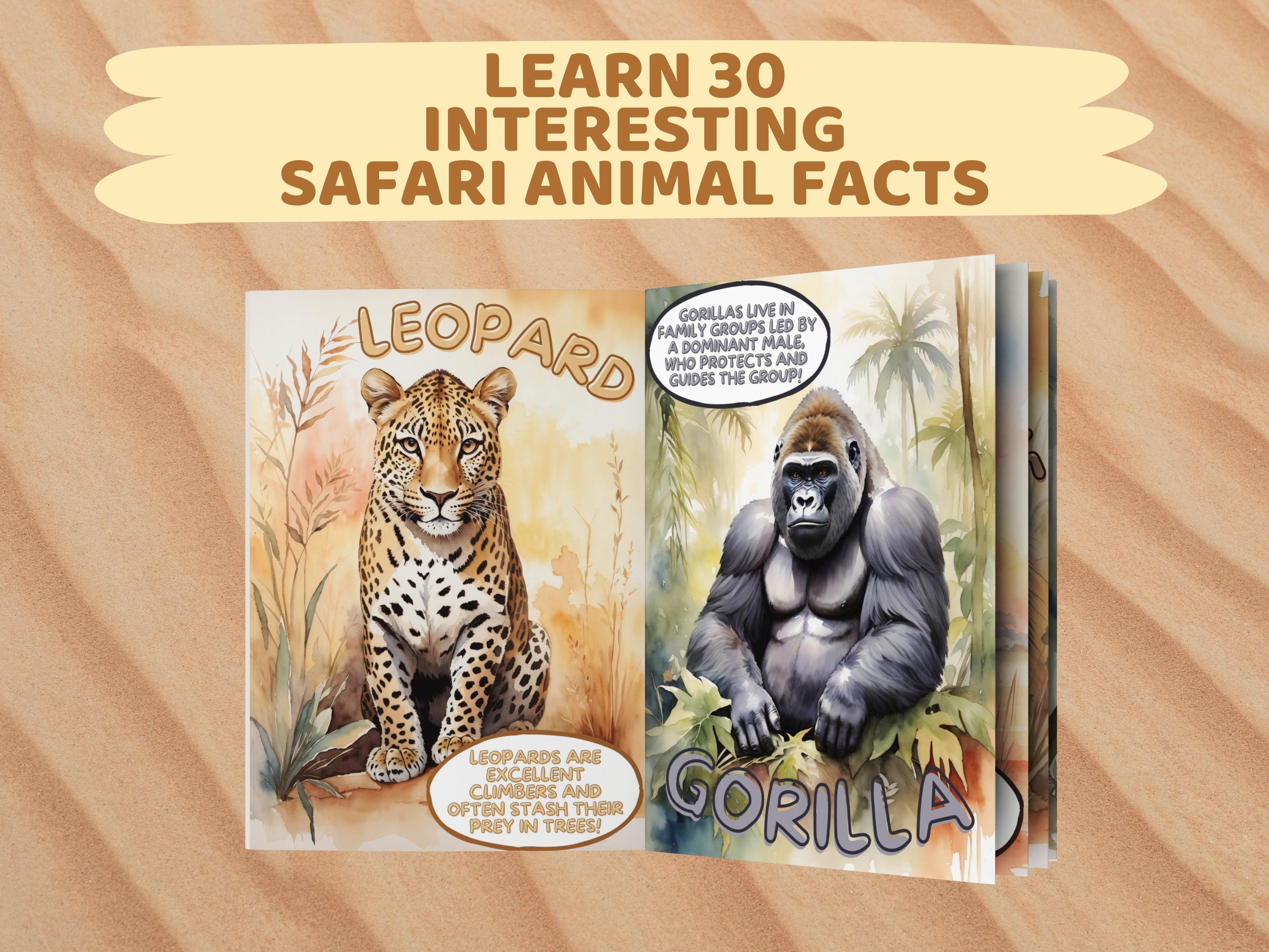Safari Animal Fun Facts for Kids | Printable Booklet, Animal Learning ...