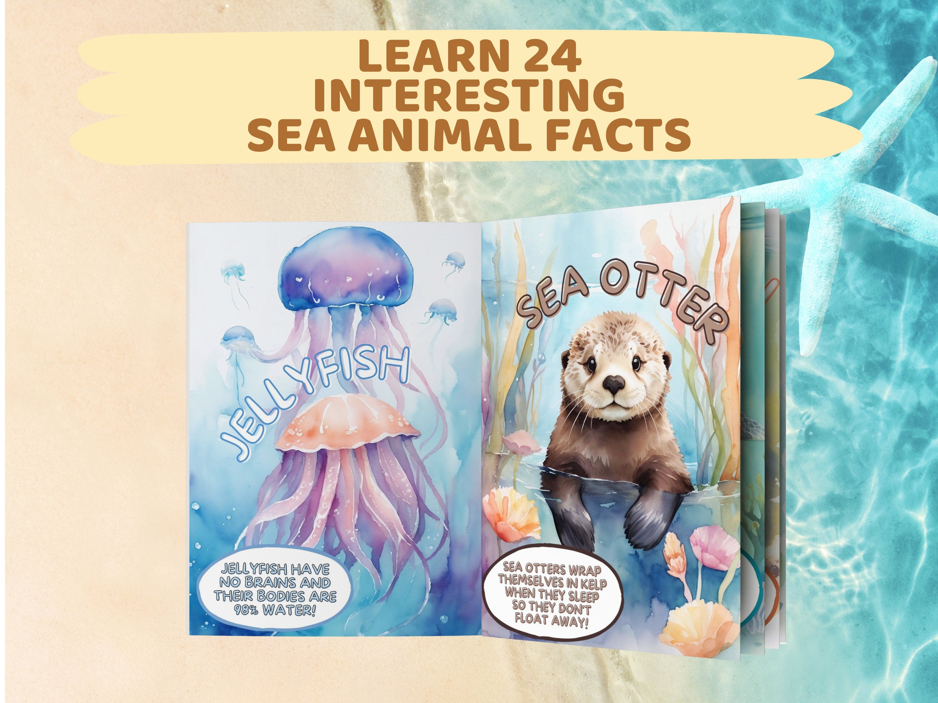 SEA ANIMAL Fun Facts for Kids | Printable Booklet, Animal Learning ...