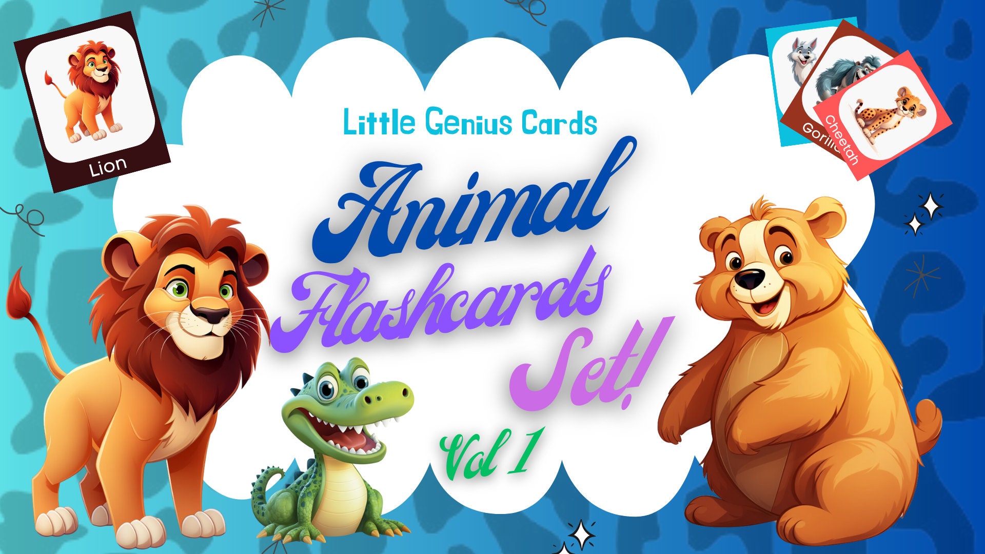Wild Animals Flashcards Kids Flashcards Animals Flashcards Instant ...
