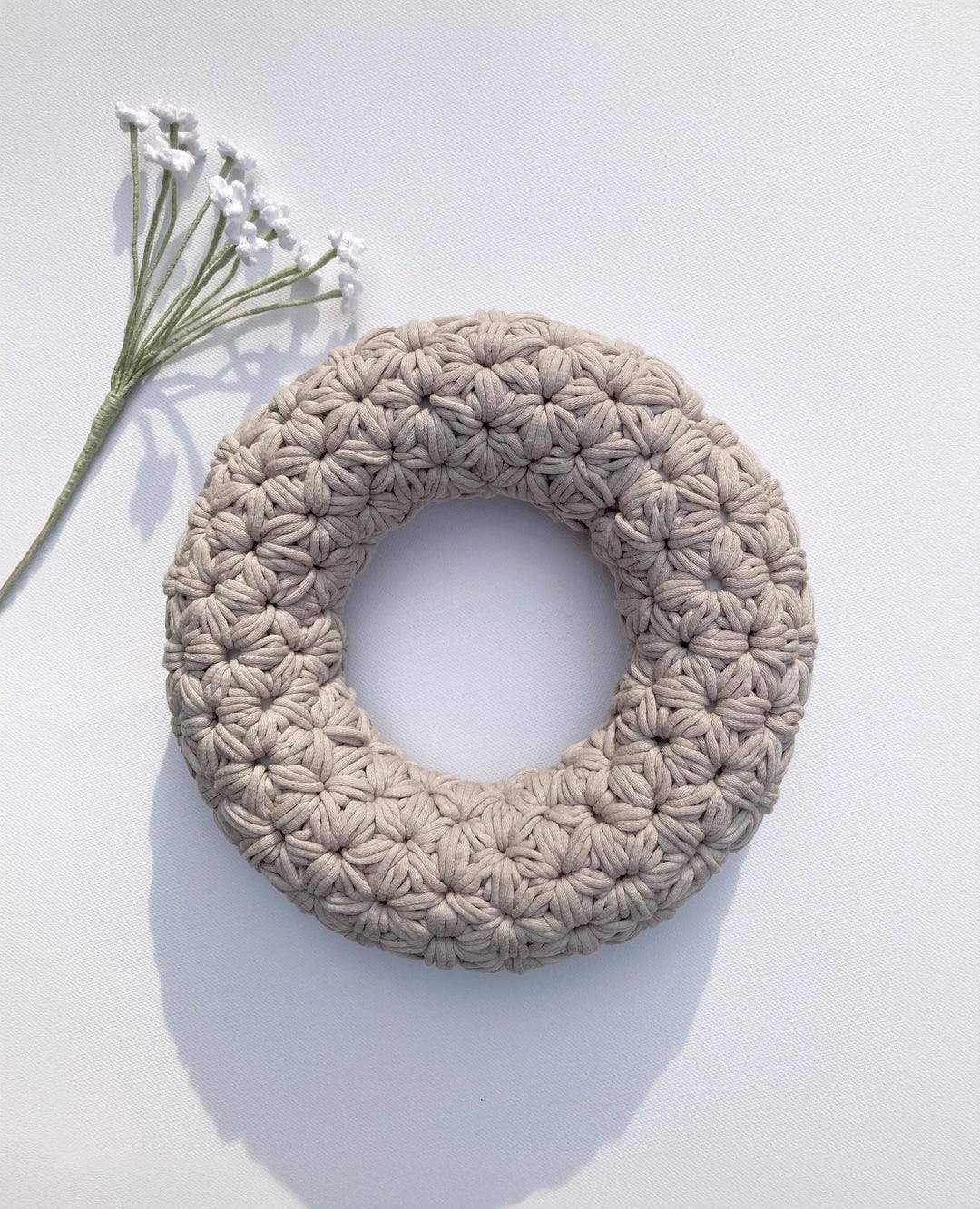 Jasmine Decorative Wreath in Beige! Crocheted With Love in a Beautiful ...