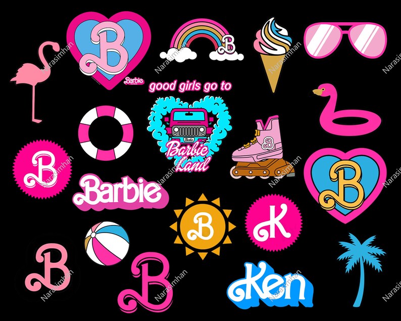 Barbie Png Bundle Barbi Icons Retro Logo Png Malibu Beach - Etsy