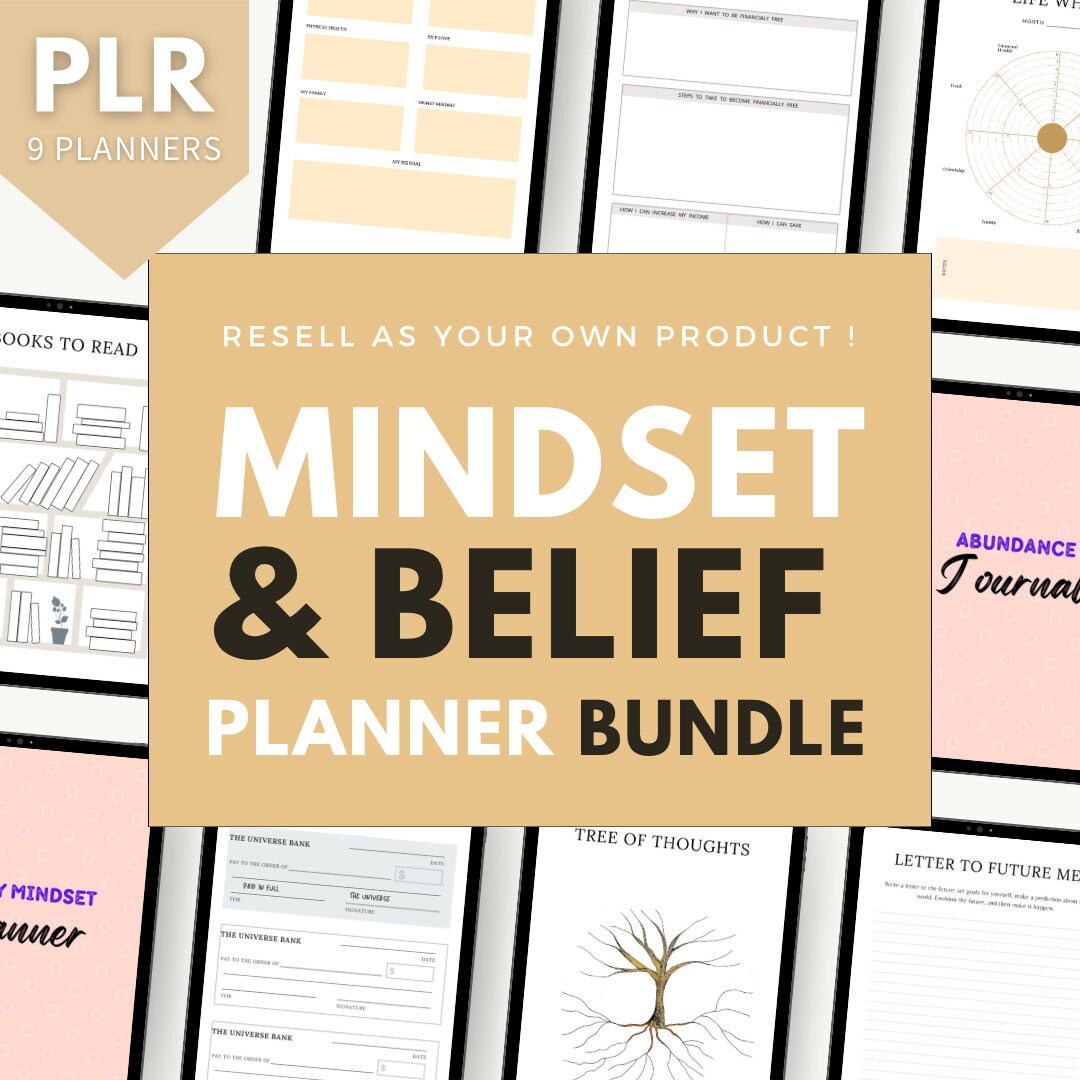 PLR Mindset & Belief Journal Bundle, Done for You, Resell, Vision Board ...