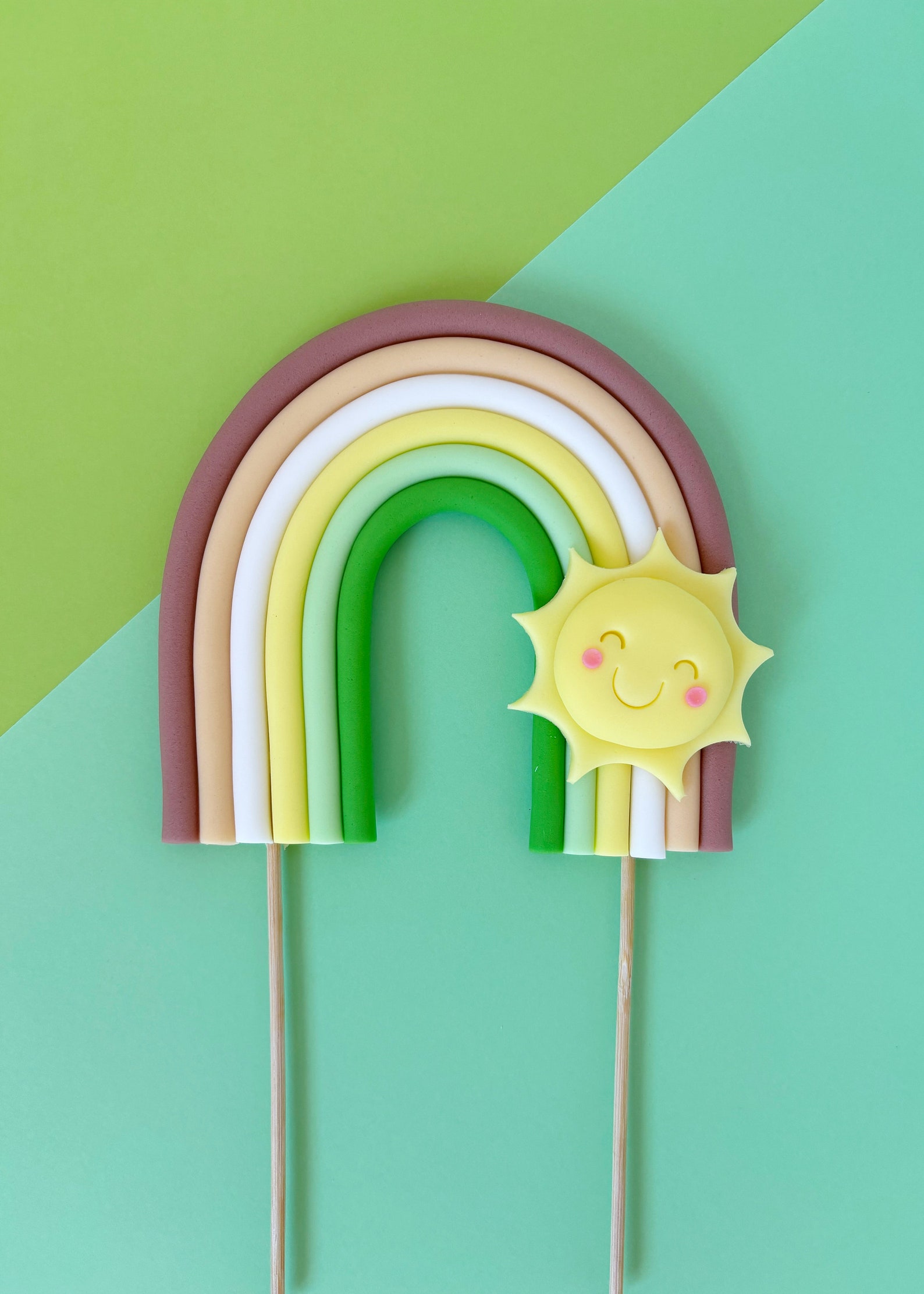 Rainbow Fondant Cake Topper for Birthday Cake - Etsy