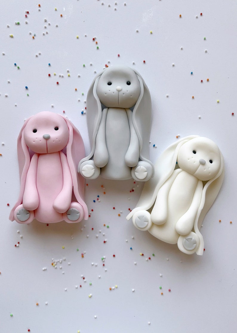 Bunny Fondant Cake Topper for Birthday Cake - Etsy
