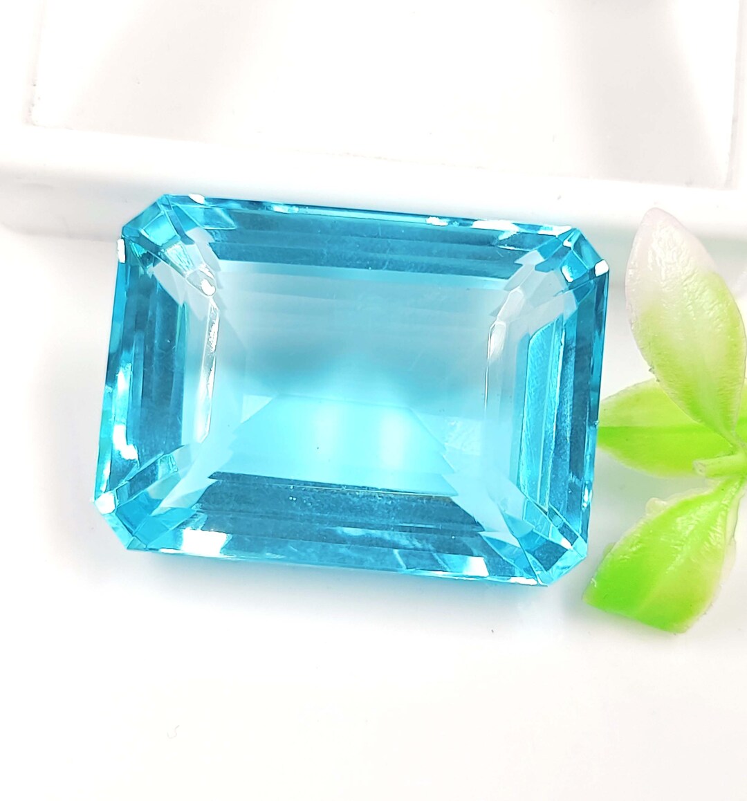 Wednesday Offer Sale 125.30 CT Light Blue Topaz Emerald Shape - Etsy