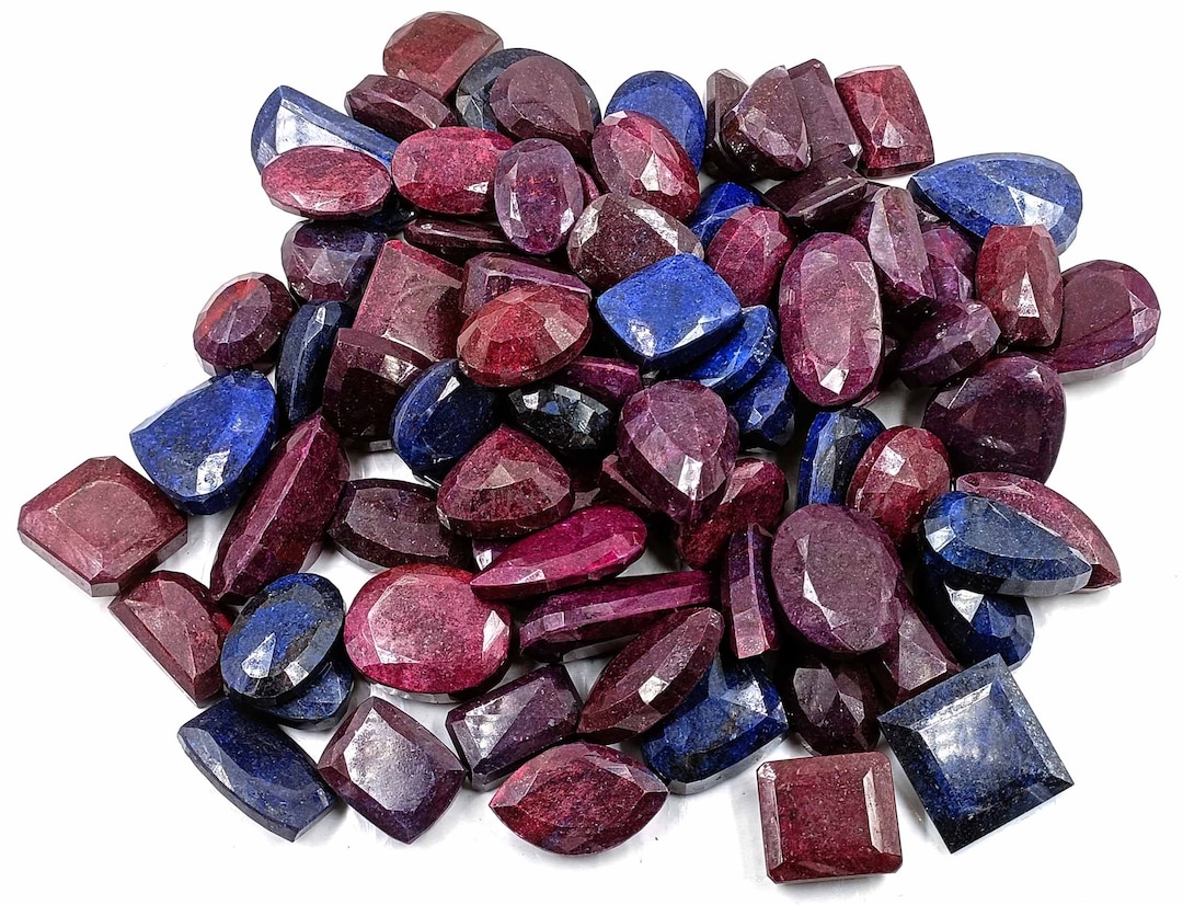 Ruby & Sapphire 1 Kg 10 Kg MIX LOT Mix Cut Gemstone IGL Certified Loose ...