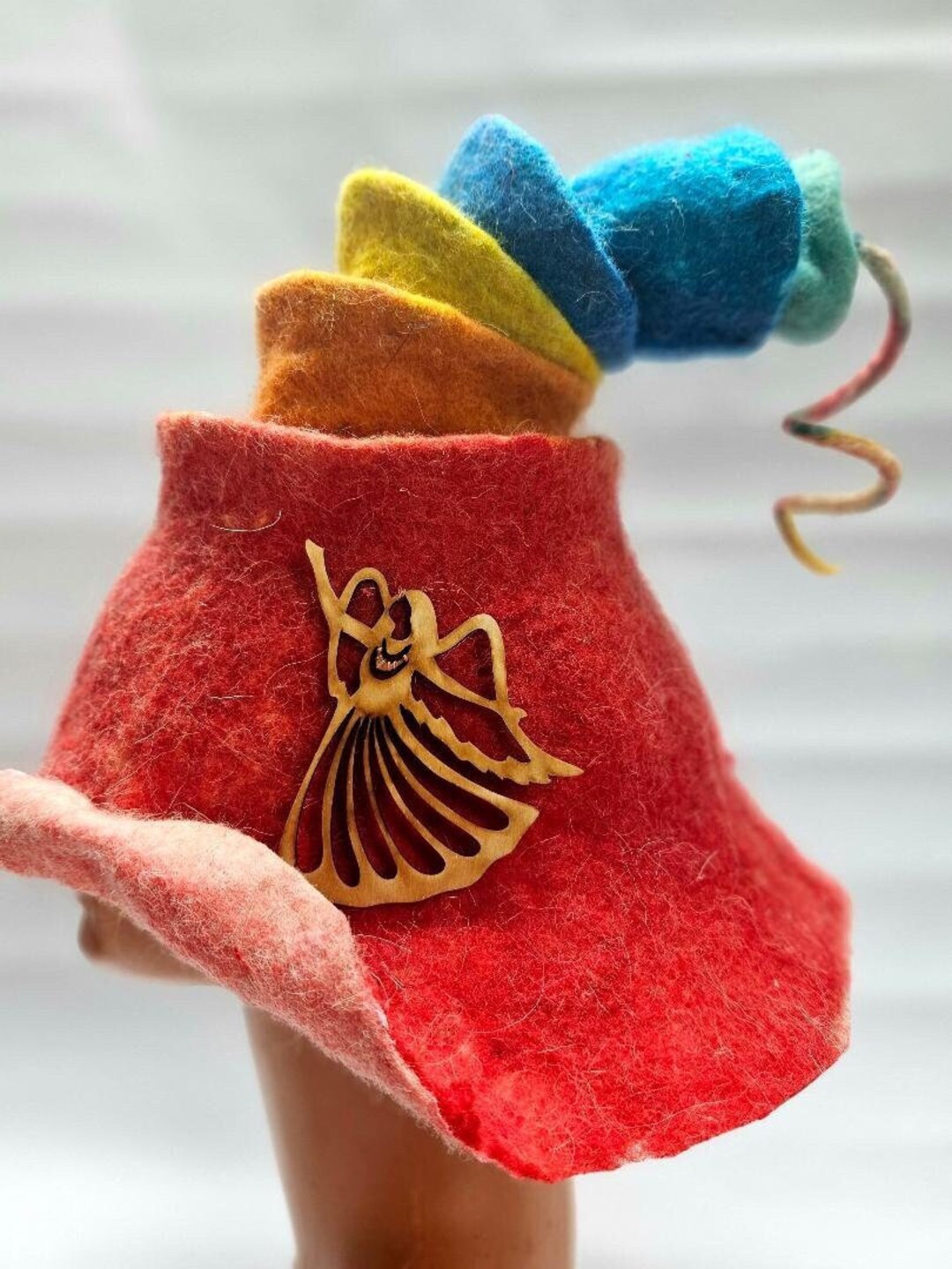 Rainbow Hat,gift for Her,felted Hat,handmade Felted Hat,women Cap,party ...