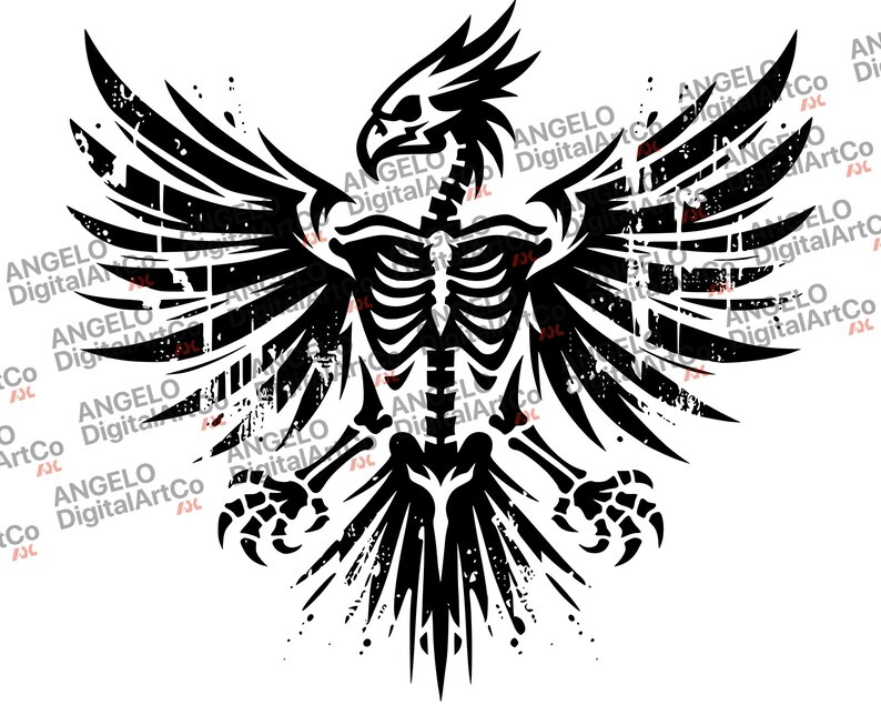 Phoenix Skeleton Silhouette Vector | Digital Design Download | SVG ...