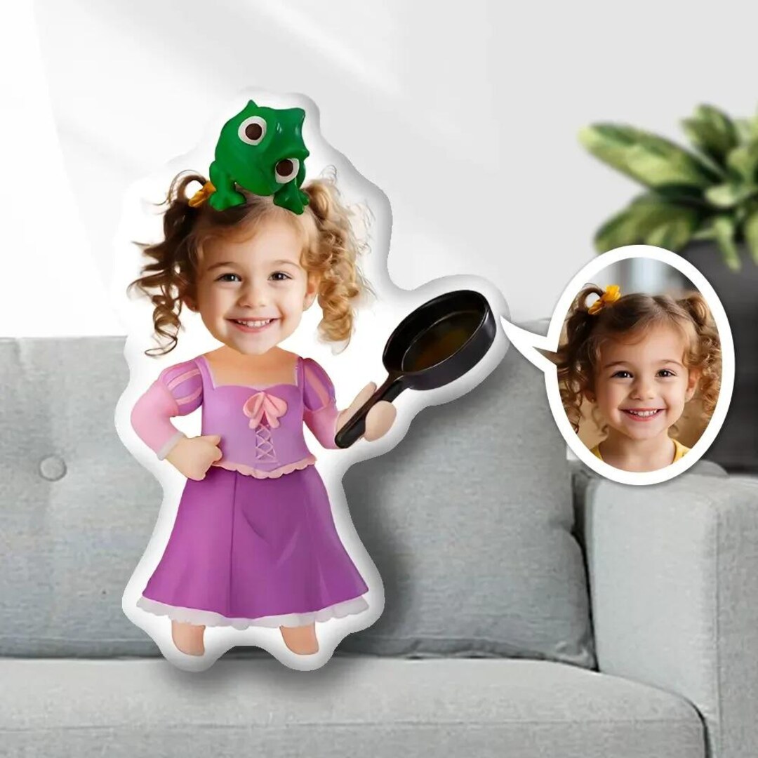 Custom Face Rapunzel Princess Pillow, Disneyland Tangled Princess Doll ...