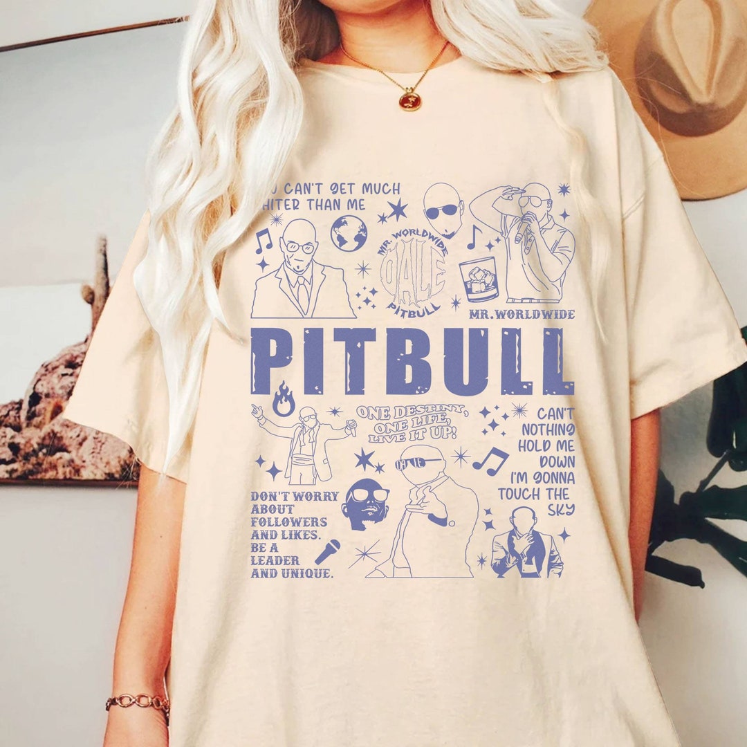 Pitbull Doodle Style Shirt | Vintage Pitbull Shirt | Pitbull Rap Hip ...