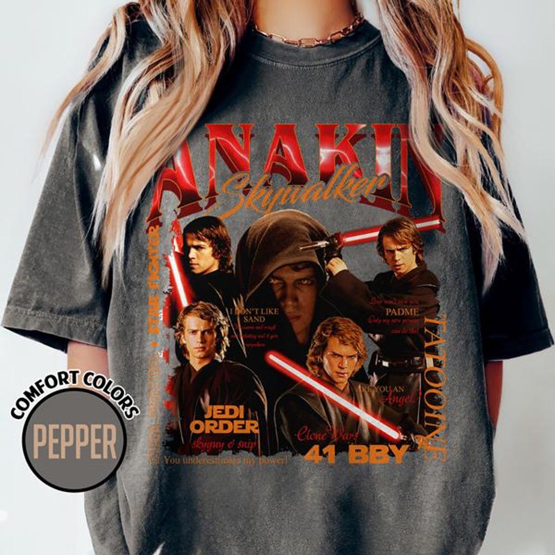Anakin Skywalker Comfort Shirt, Vintage Starwars Graphic Tee for Men ...