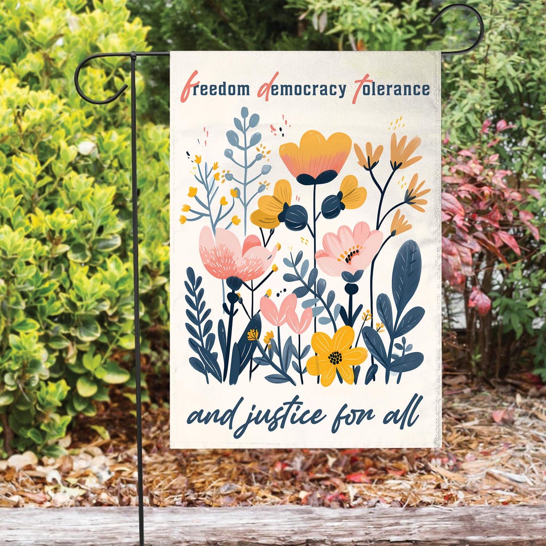 Floral Subtle FDT Anti Trump Garden Flag, Social Justice Yard Banner ...