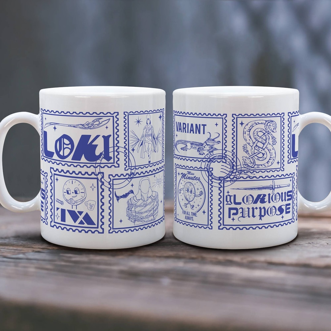 Loki Stamp Doodle Art Mug Loki God of Mischief Mug Tva Variant Loki Mug ...