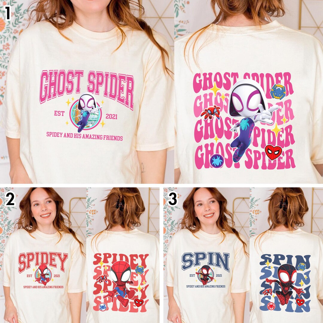 Two-sided MCU Spidey and His Amazing Friends Shirt, Ghost Spider Shirt ...