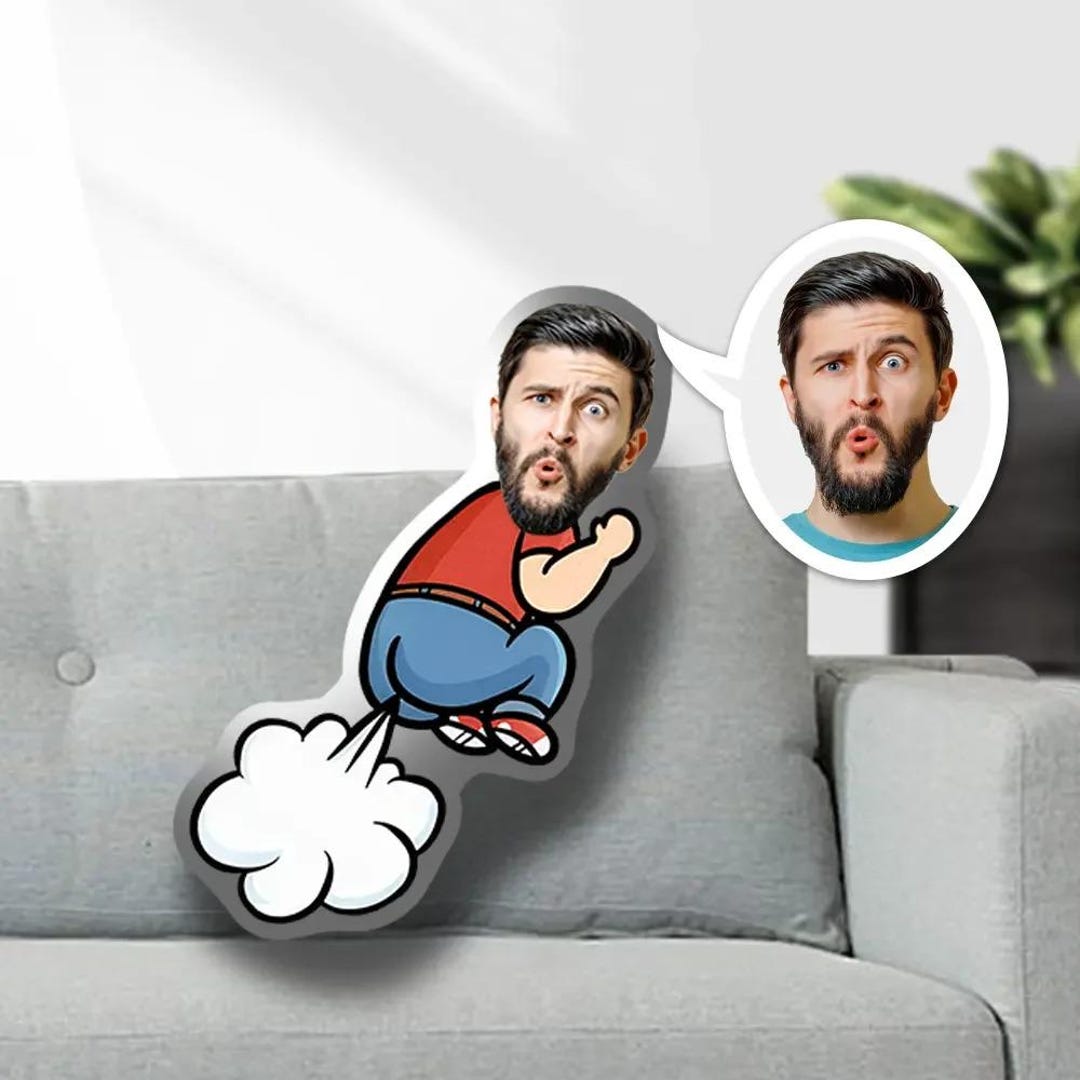Personalized Your Face Photo Pillows,funny Fart Man Face Pillow, Custom ...