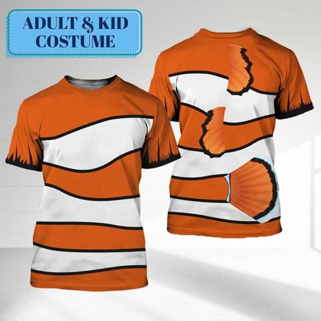 Marlin Costume T-shirt, Marlin Halloween Cosplay Tee, Finding Nemo ...