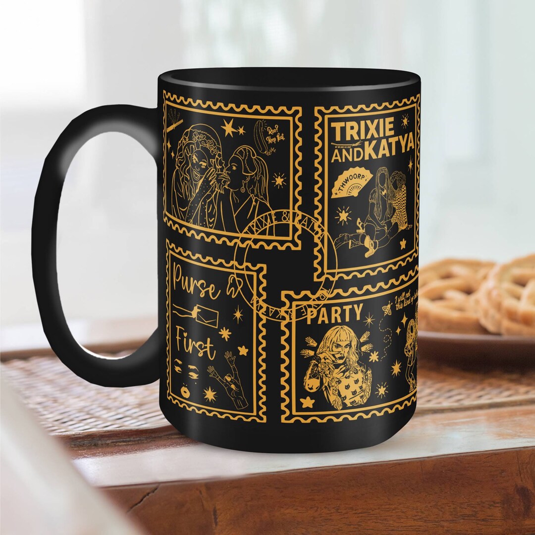 Trixie & Katya Stamp Doodle Ceramic Mug Trixie and Katya Mug Trixie ...