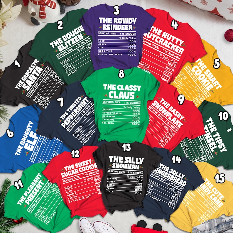 Thanksgiving Nutrition Facts Label Tshirt, Funny Family Christmas ...