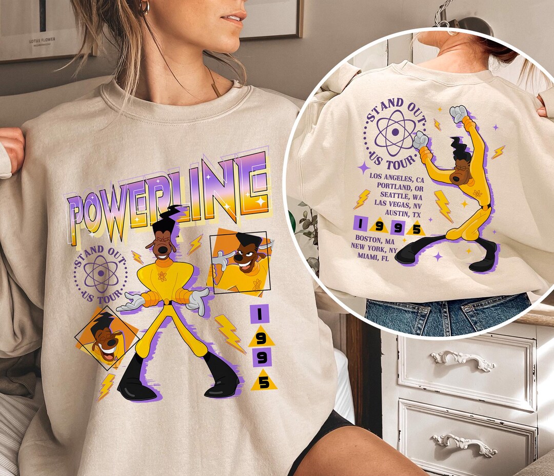 Two-sided Retro Disneyland Goofy Powerline Stand Out Tour 95 Shirt,max ...