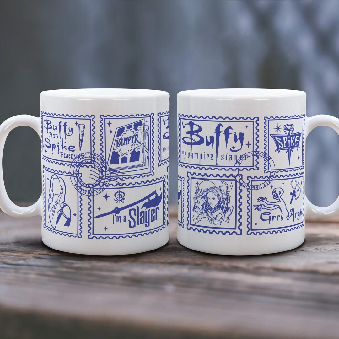 Buffy the Vampire Slayer Doodle Art Mug Buffy Summers Spike Mug Buffy ...