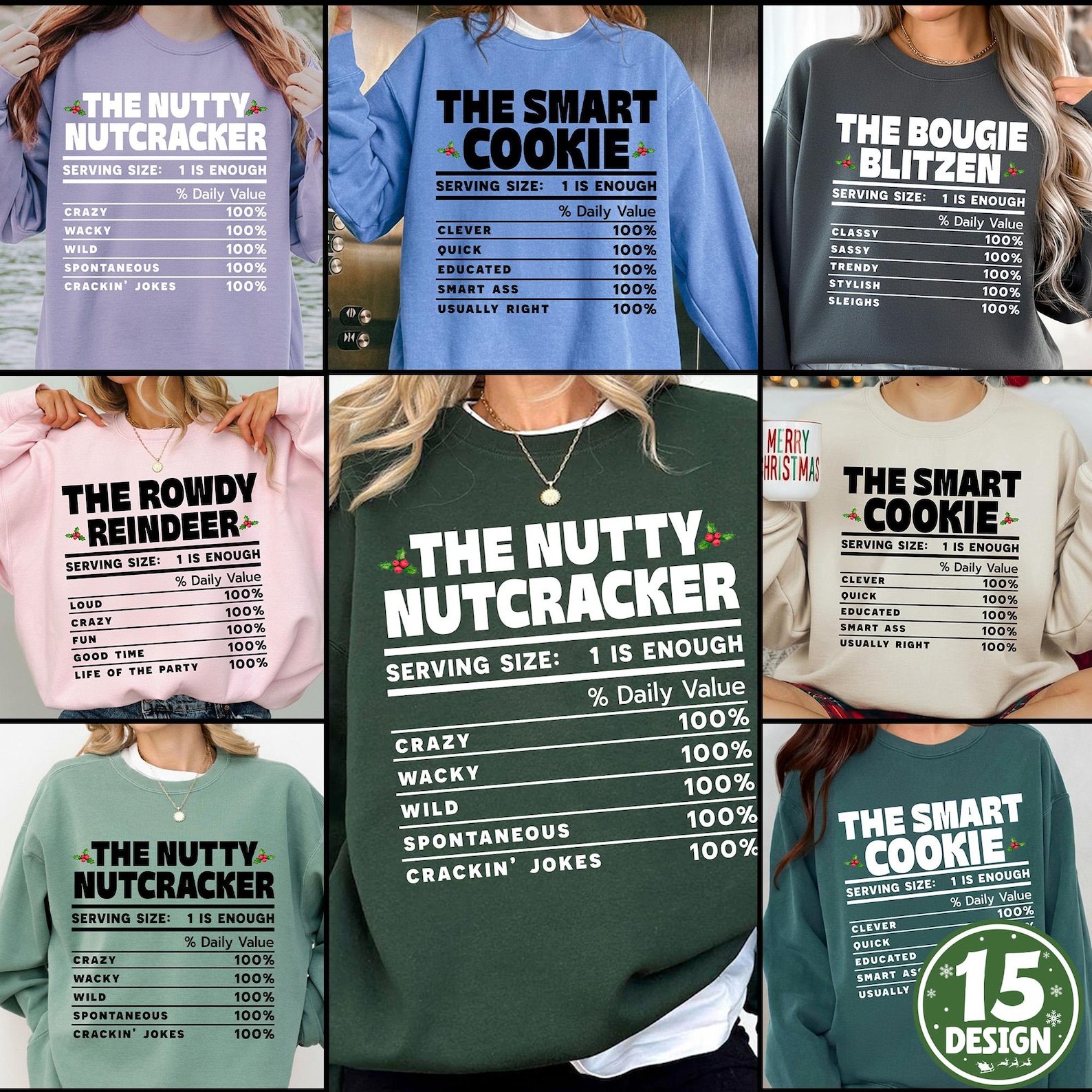 Thanksgiving Nutrition Facts Label Tshirt, Funny Family Christmas ...