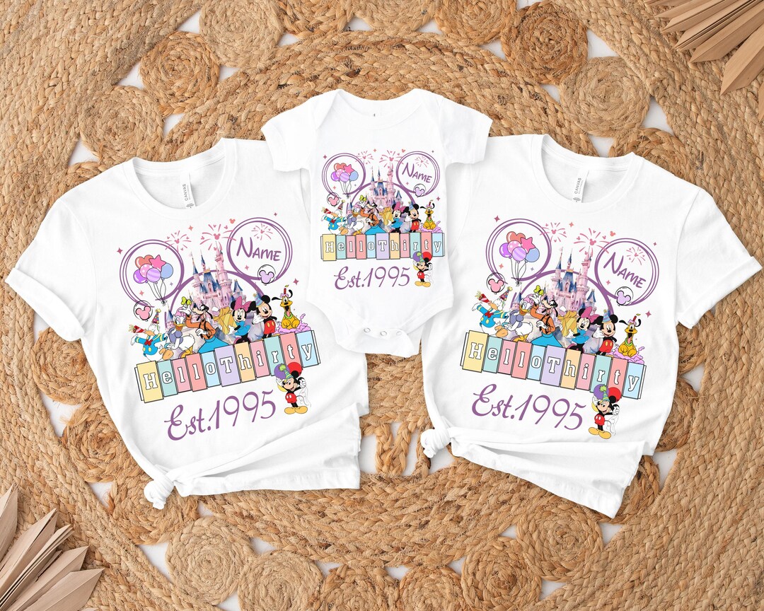 Custom Name Disneyland 30th Birthday Shirt, Mickey and Friends Hello ...