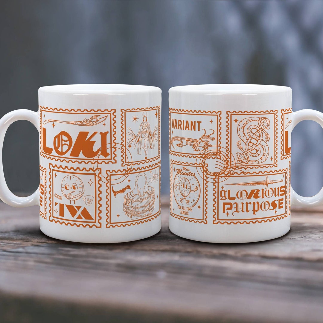 Loki Stamp Doodle Art Mug Loki God of Mischief Mug Tva Variant Loki Mug ...
