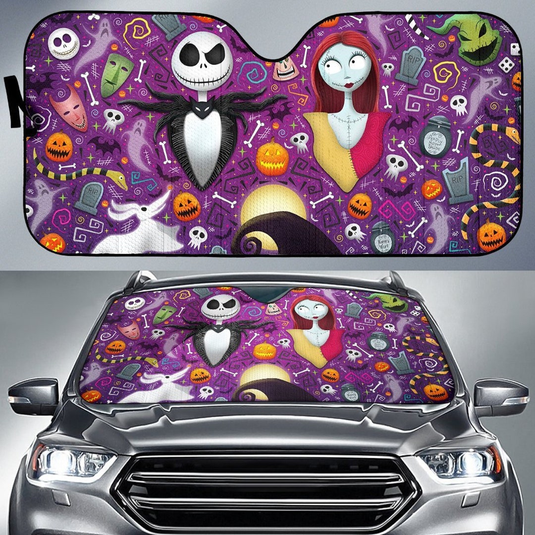 Jack & Sally Nightmare Love Story Auto Sun Shadecar - Etsy