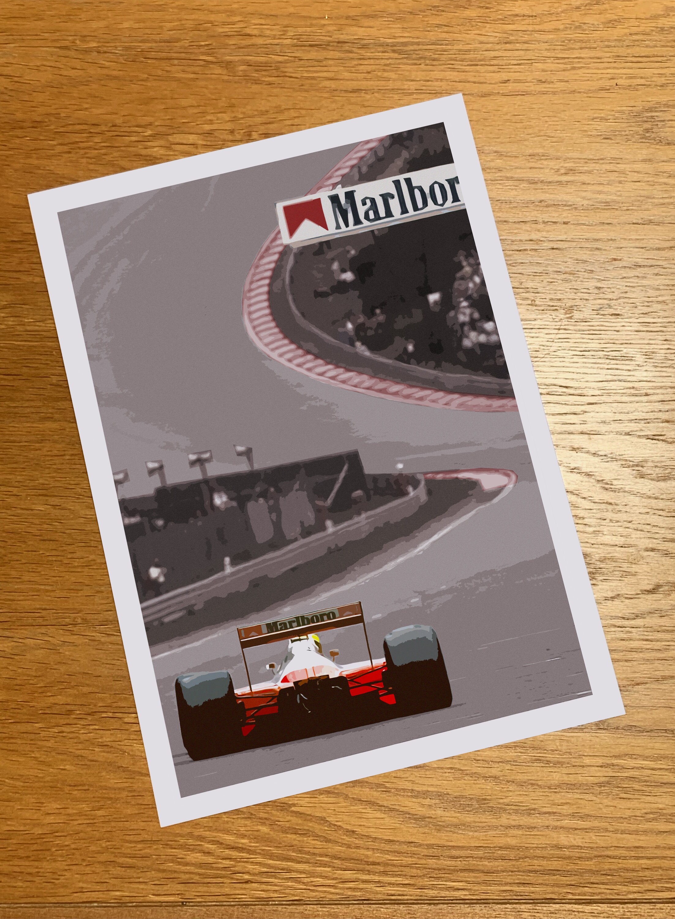 Graphic Poster Ayrton Senna on Eau Rouge - Etsy