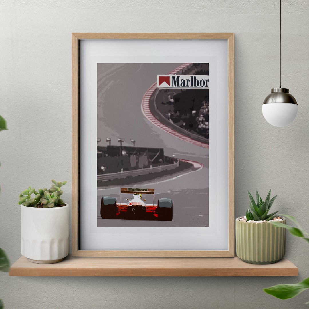 Graphic Poster Ayrton Senna on Eau Rouge - Etsy
