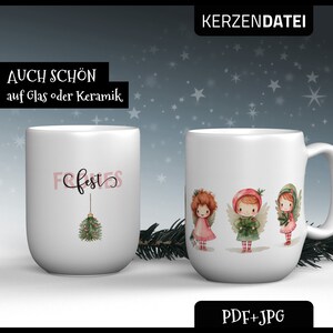 Candle File Advent Cute Angels Pink Green Christmas - Etsy