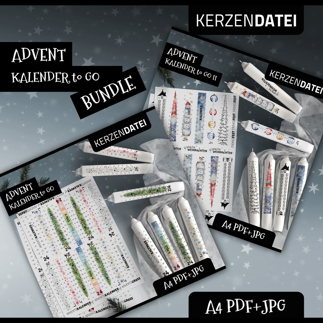 Candle File BUNDLE Advent Calendar to Go, Advent, Christmas, Candle ...