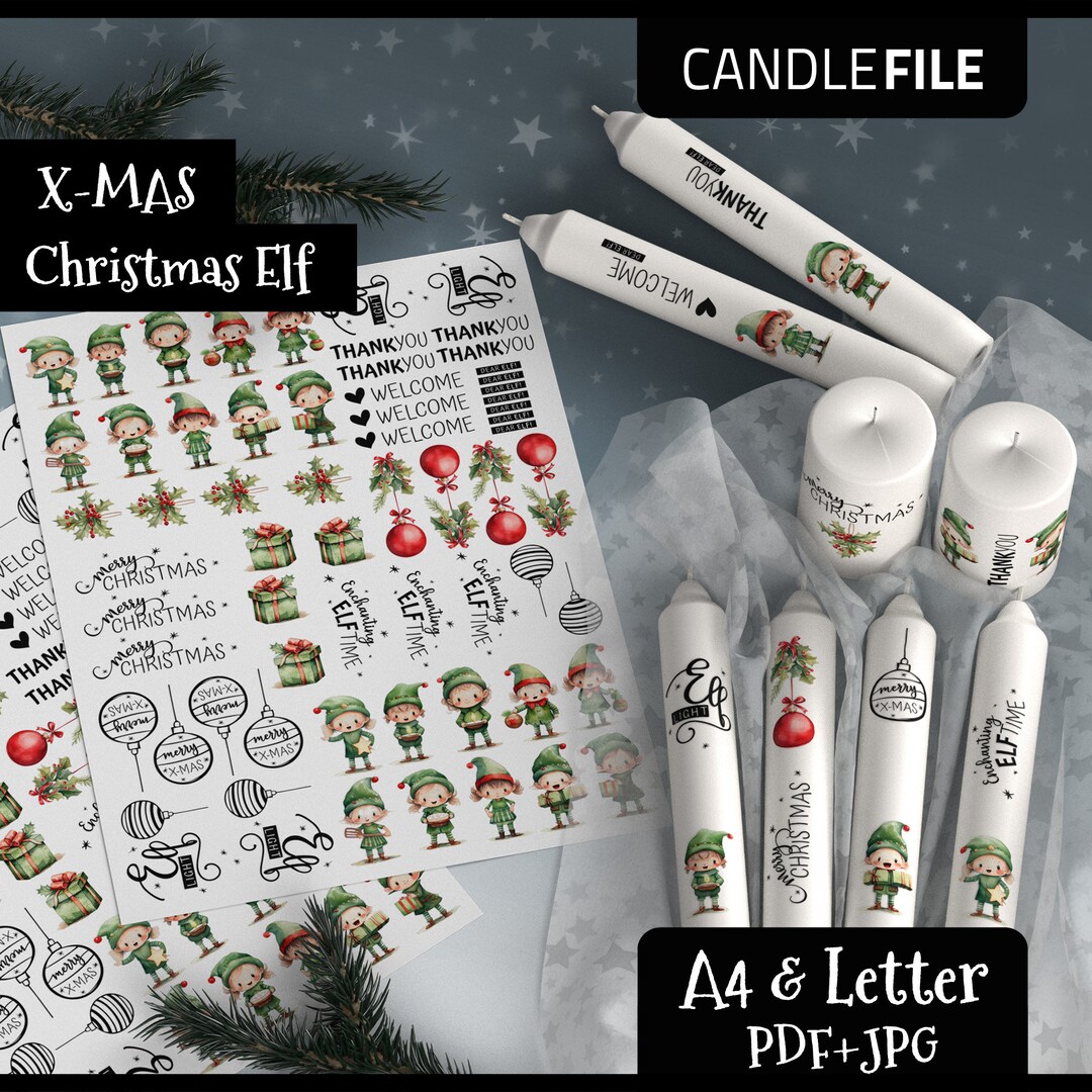 Candle File ENGLISH Christmas Gnome, Christmas, Advent, Candle Tattoo ...