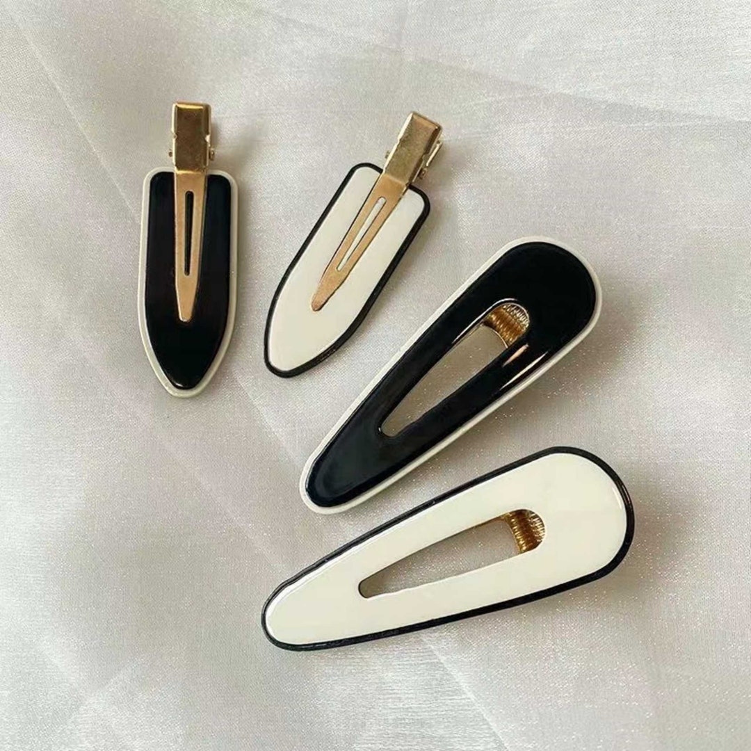 Black and White Long Triangle Color Matching Hair Clip - Etsy