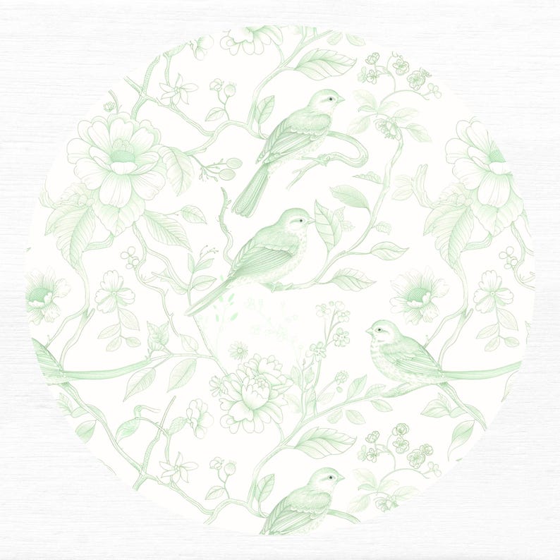 Green Chinoiserie Toile, Seamless Pattern, Digital Download for Paper ...