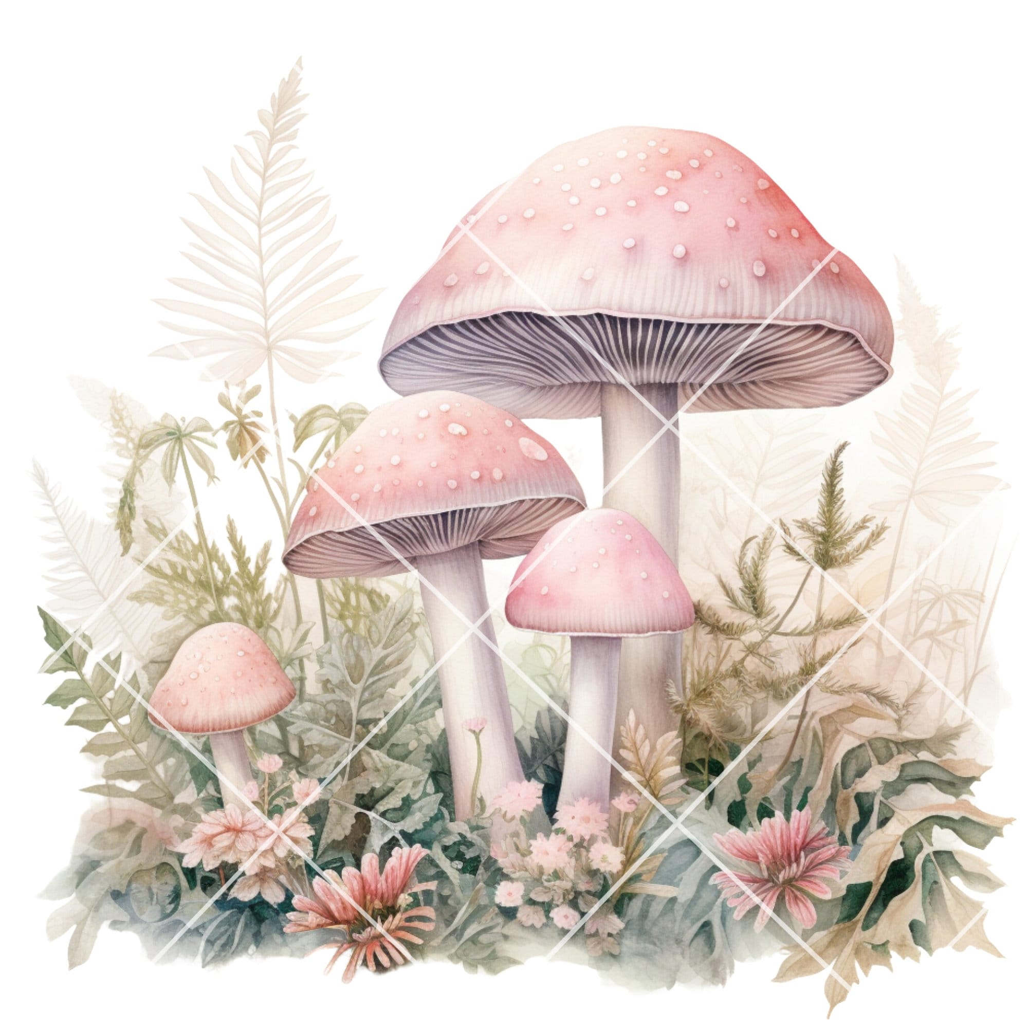Watercolour Autumn/fall Pastel Toadstools, Jpgs, Digital Crafting ...
