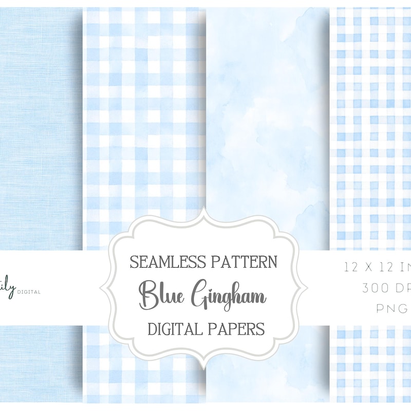 Blue Gingham Pattern - Etsy