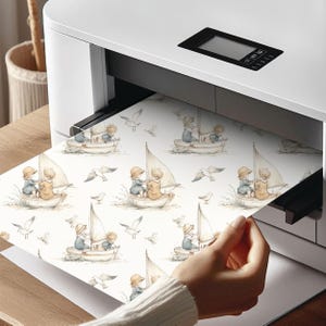 Toile-inspired Seamless Pattern for Boys – Sailing Boats Scene With ...