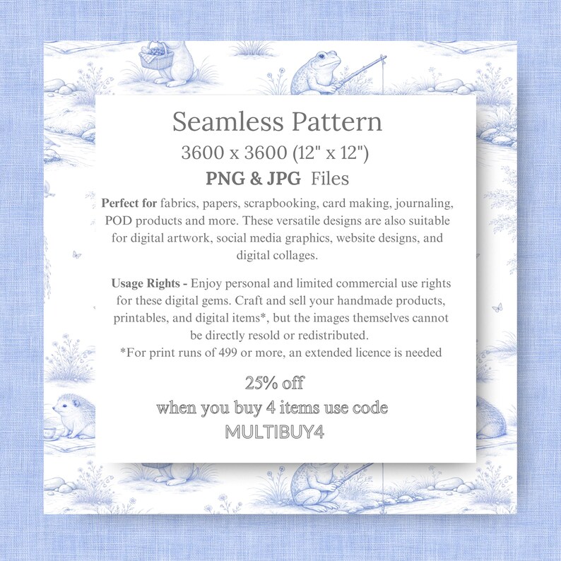 Nursery Toile Seamless Pattern, Woodland Animals Digital Paper, Forest ...