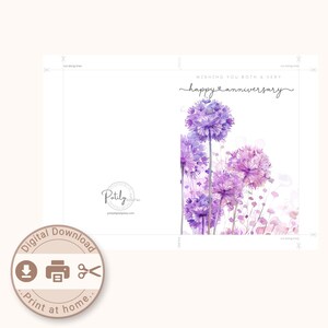 Printable Anniversary Card for Couple, Digital Download, Print at Home ...